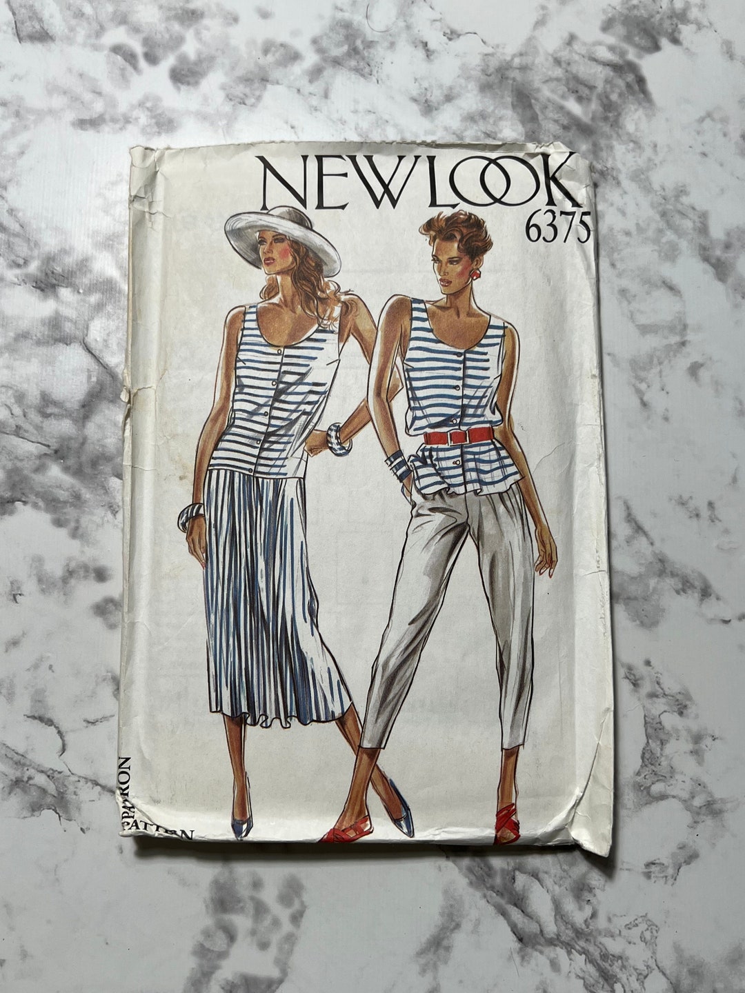 90s Dress, Top, and Pants Pattern, Summer Sleeveless Dress or Tank Top ...