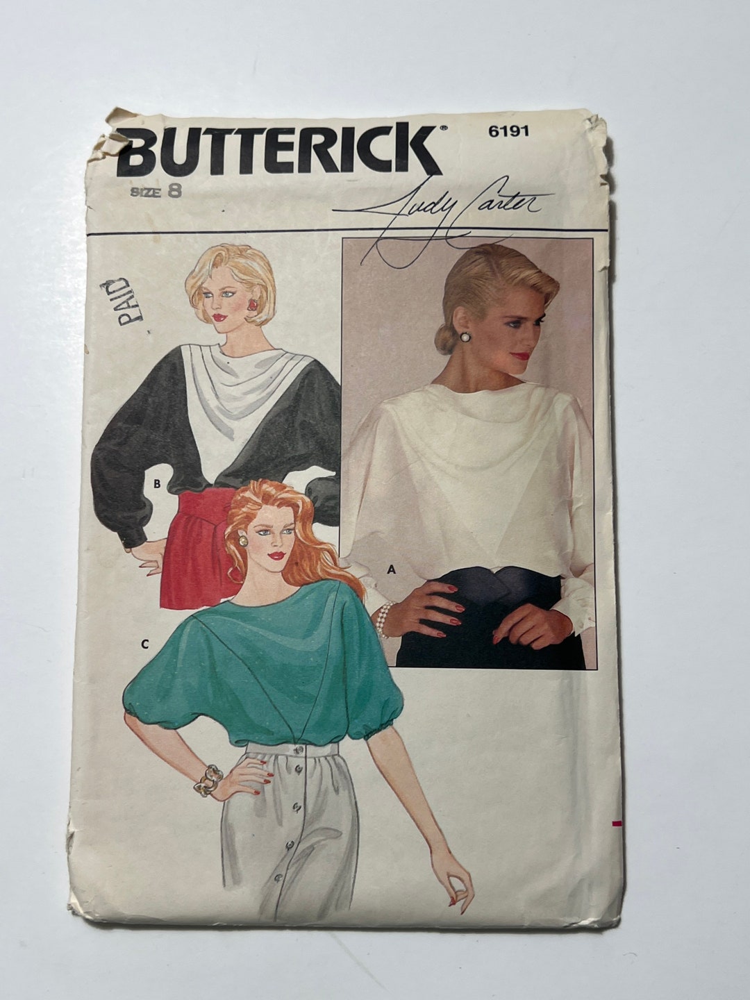 80s Misses Loose Fitting Blouse Pattern, Short or Long Sleeve Shirt ...