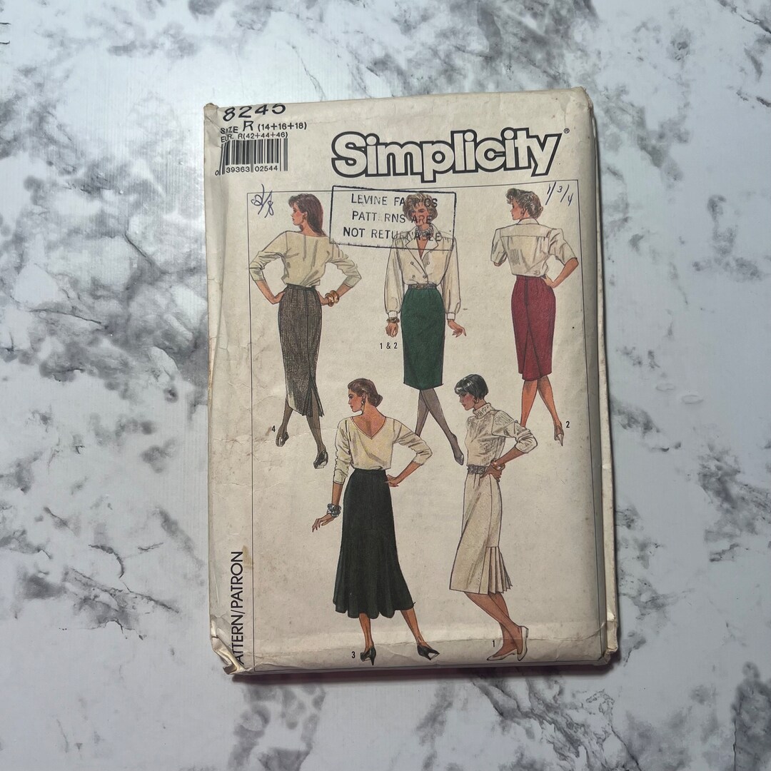 80s Misses Easy to Sew Skirts Pattern in 2 Lengths, Knee or Midi Length ...