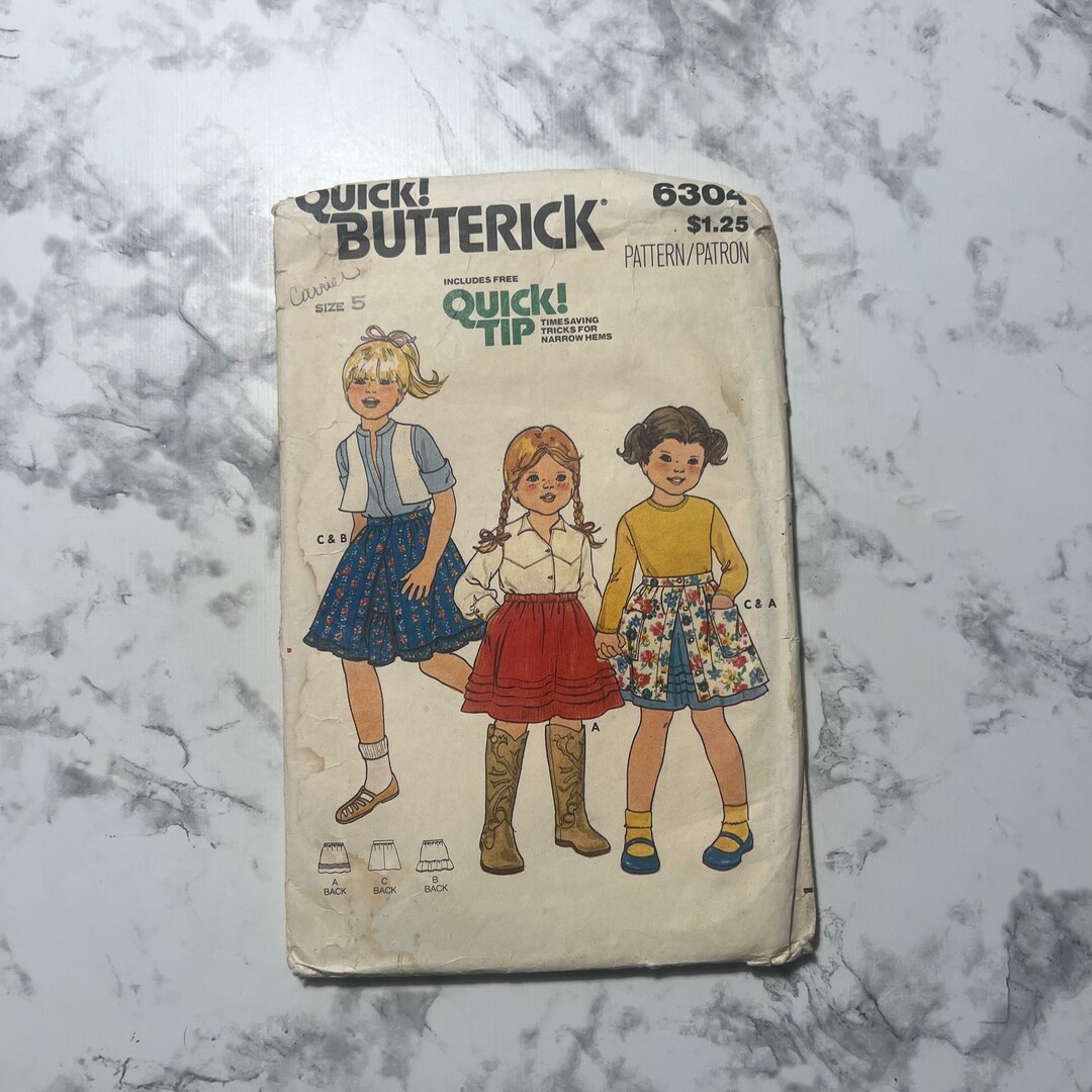 Early 80s Quick Children's Skirt Pattern, Easy to Sew Girls' Flared ...