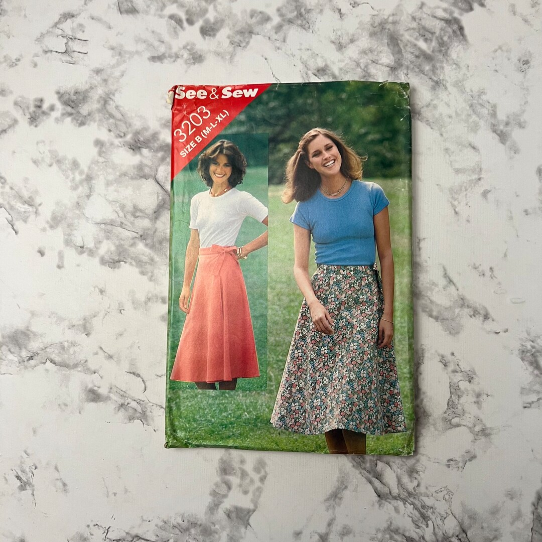Early 80s Misses' Skirt Pattern, High Waisted Midi Length Flared A Line ...