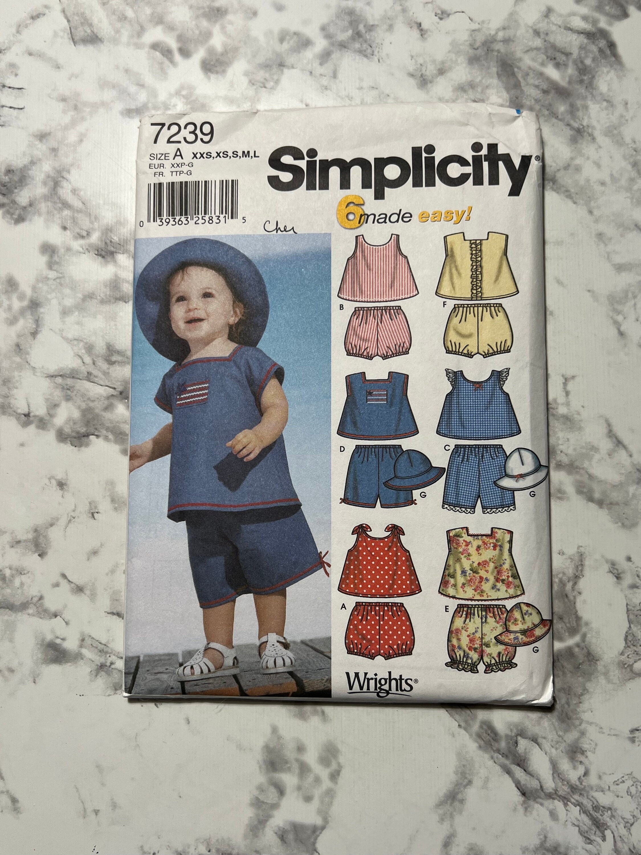 Early 2000s 6 Made Easy Babies Tops, Panties, and Hat Pattern, Easy ...