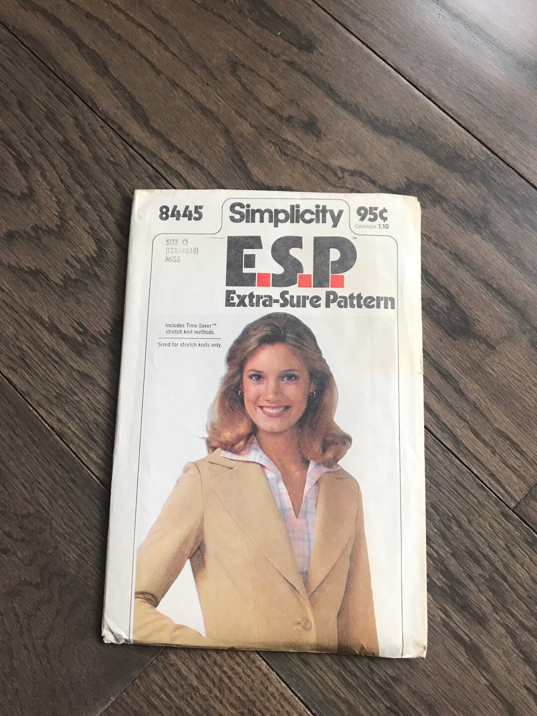 70s Extra Sure Pattern, Misses' Unlined Blazer Pattern, Button Front ...