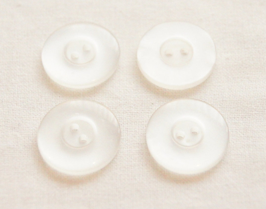 Botones translúcidos blancos vintage, ver a través de 2 botones de ...