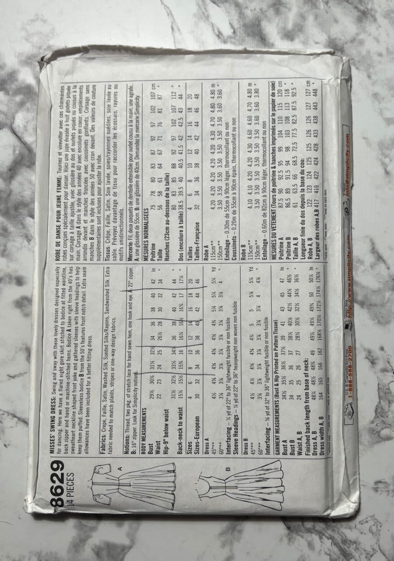 Retro Costume Collection, Misses Swing Dress Pattern, 50s Style Dress ...