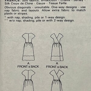 80s Fast and Easy Misses Reversible Dress Pattern, Short Sleeve V Neck ...