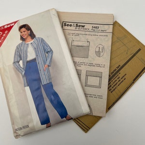 80s Misses Jacket and Pants Pattern, Collarless Blazer W/ Buttons and ...