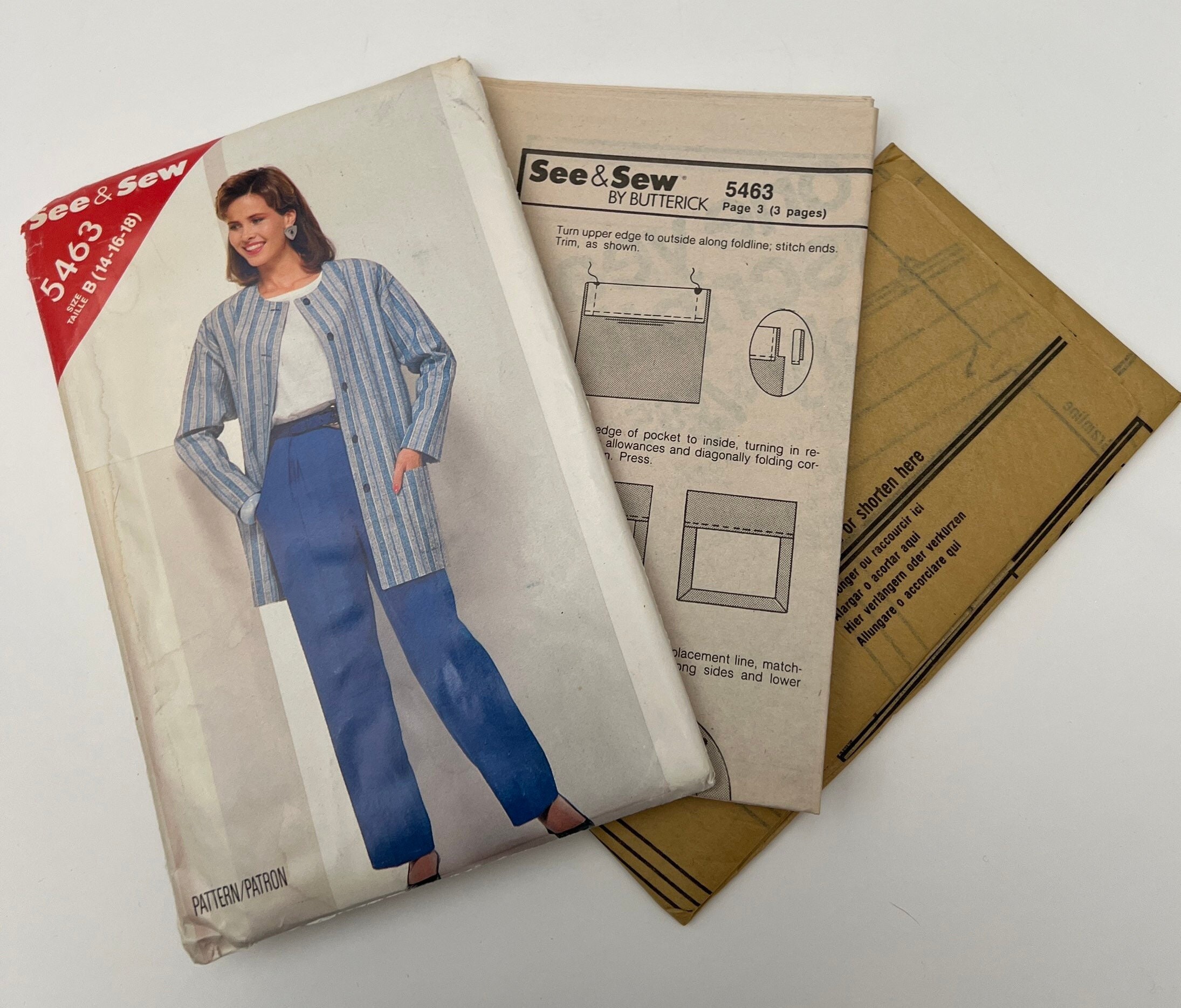 80s Misses Jacket and Pants Pattern, Collarless Blazer W/ Buttons and ...