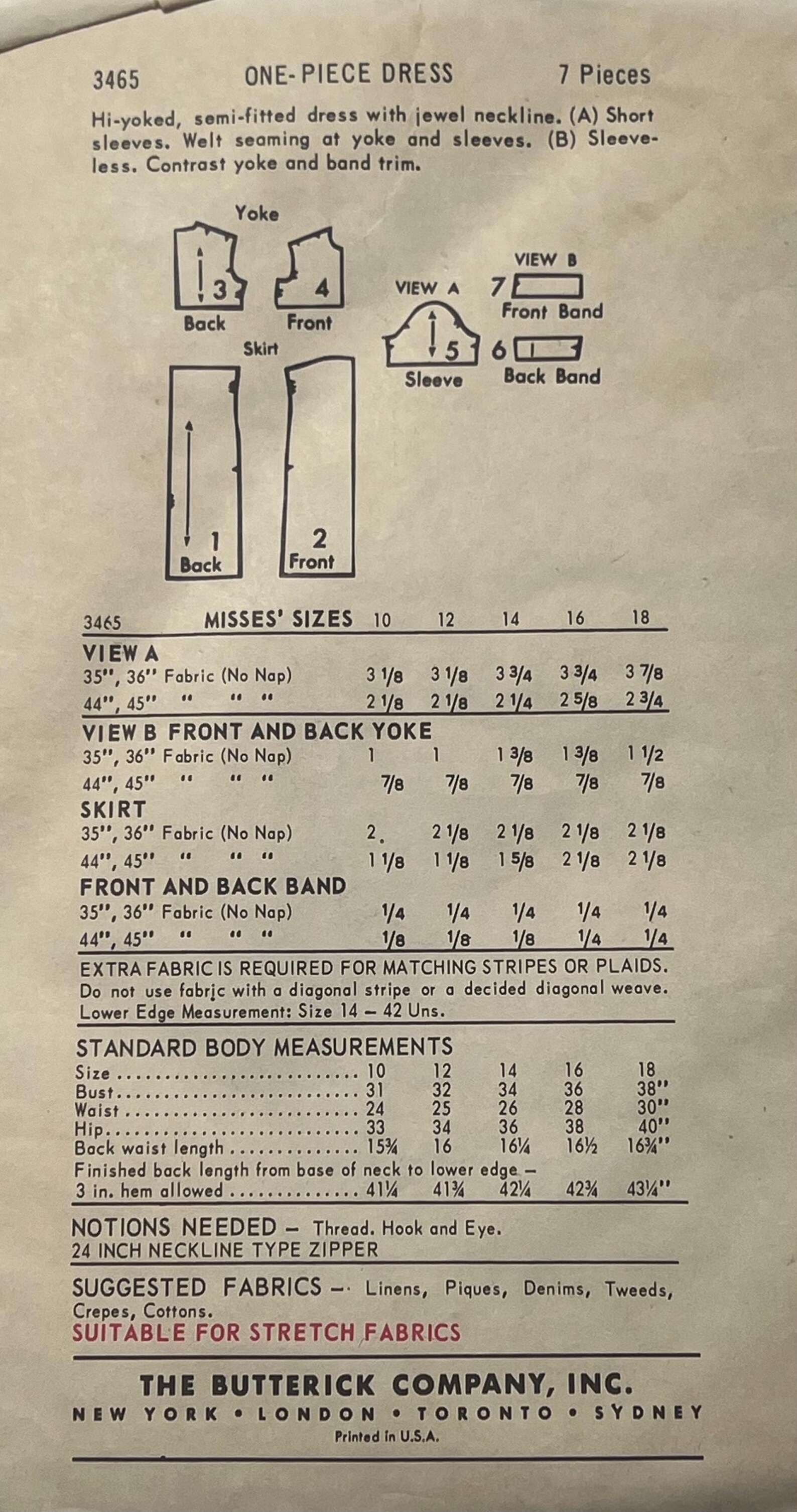60s Extra Quick and Easy One-piece Dress Pattern, Short Sleeve or ...