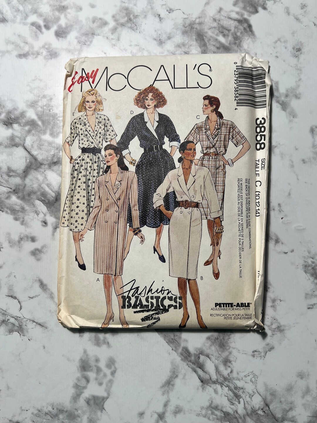 80s Easy Misses Dresses Pattern, Long or Short Sleeve Collared Double ...