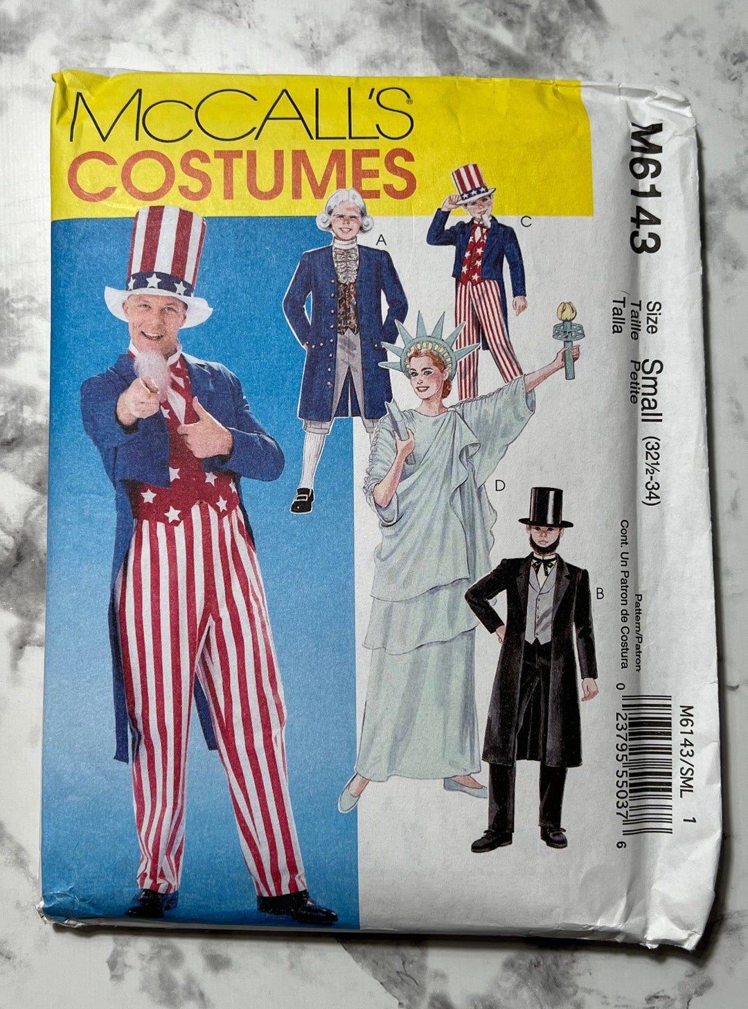 Adults, Boys, or Girls Costumes Pattern, Uncle Sam, Founding Father ...