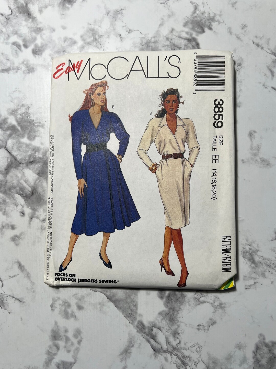 80s Easy Misses Dresses Pattern, Simple to Sew Collared Long Sleeve ...