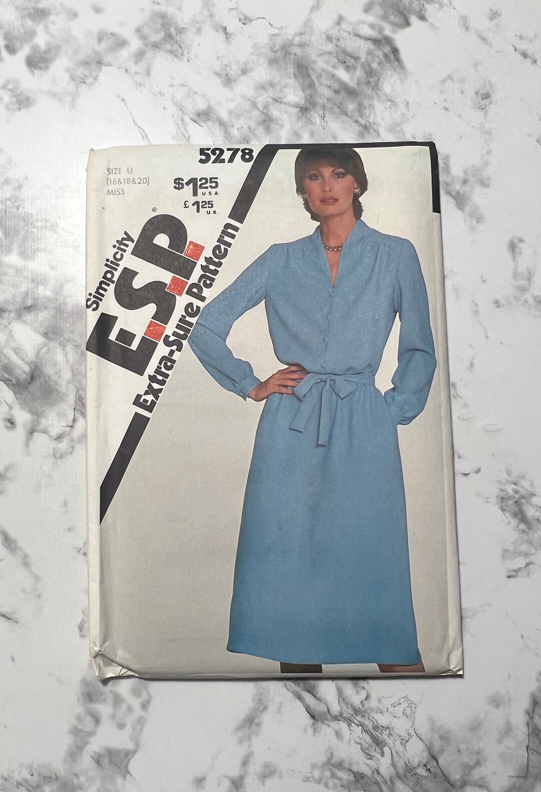 80s Extra Sure Pattern, Misses Pullover Dress Pattern, Long Sleeve ...