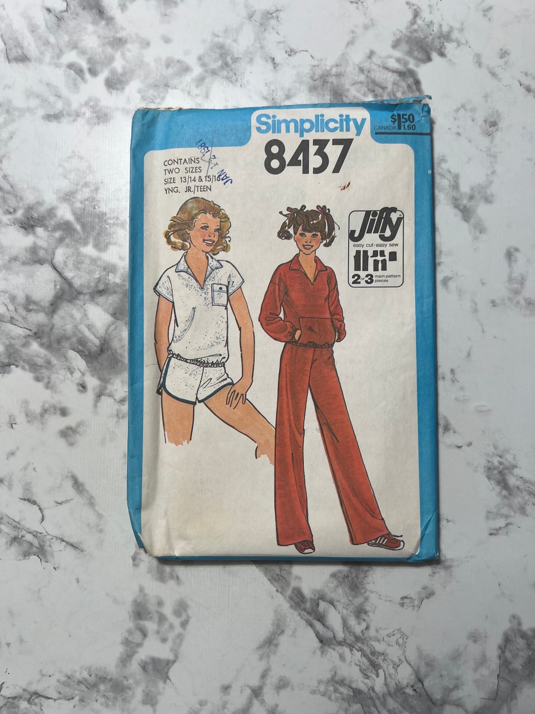 70s Young Junior/teens' Jiffy Pants, and Shorts Pattern, MISSING PIECES ...