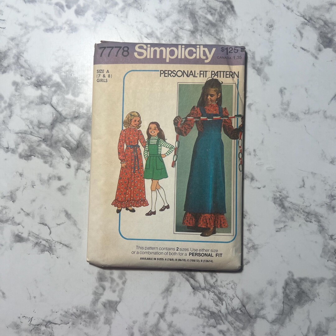70s Girls' Pinafore or Jumper in 2 Lengths and Dress Pattern ...