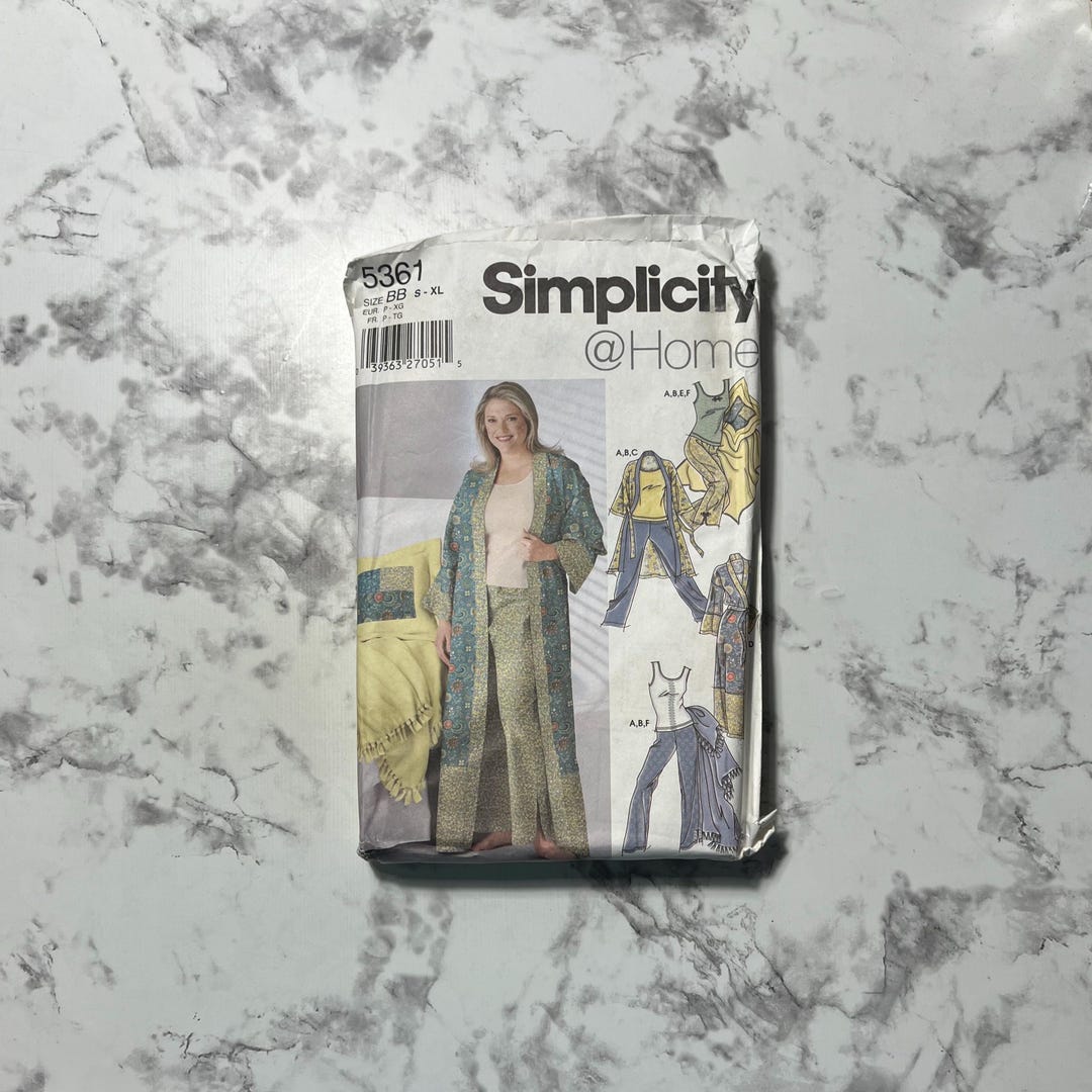 Early 2000s Misses' and Women's Robe in 2 Lengths, Pants, Knit Tank Top ...