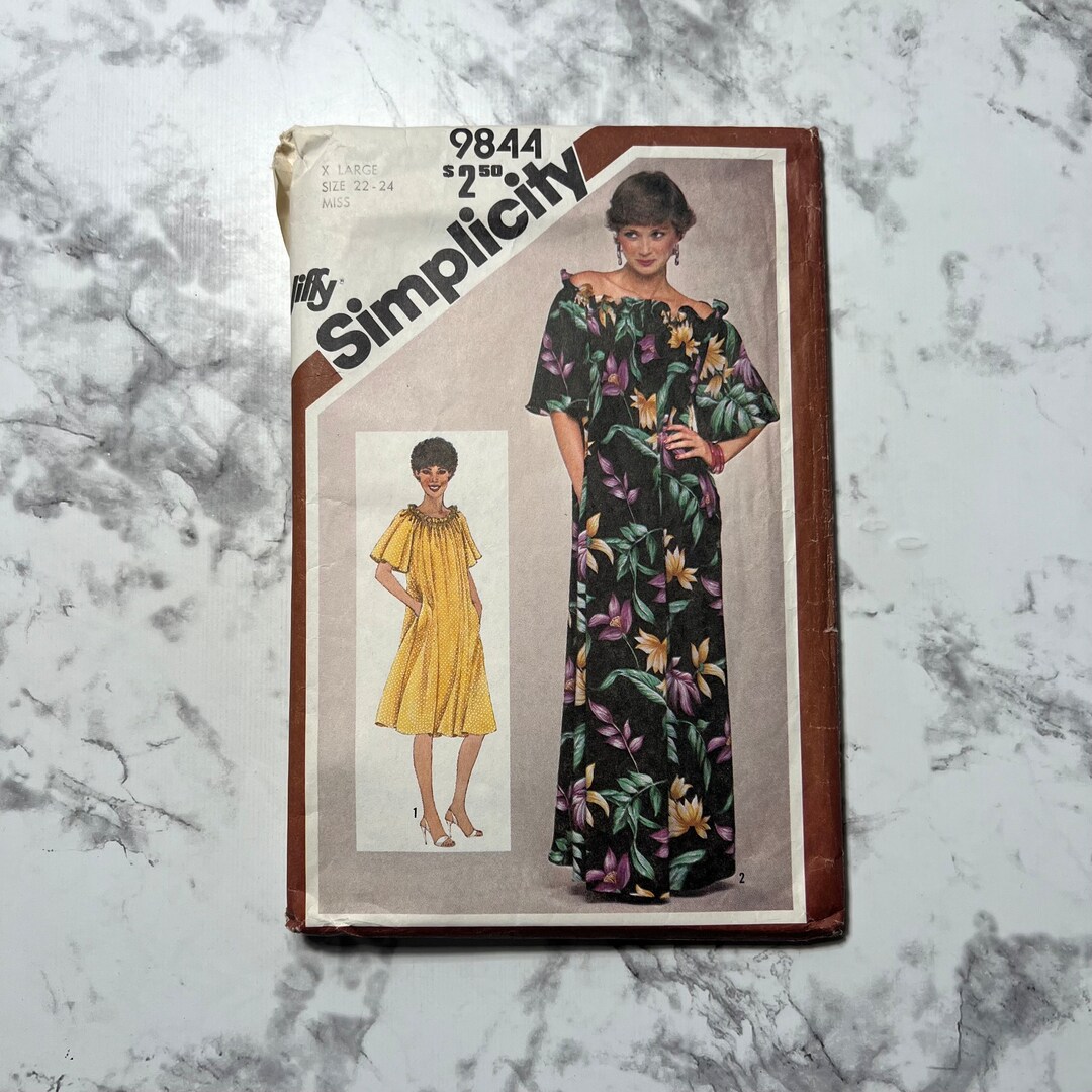 80s Misses' Jiffy Pullover Muu-muu Pattern in 2 Lengths, Easy to Sew ...