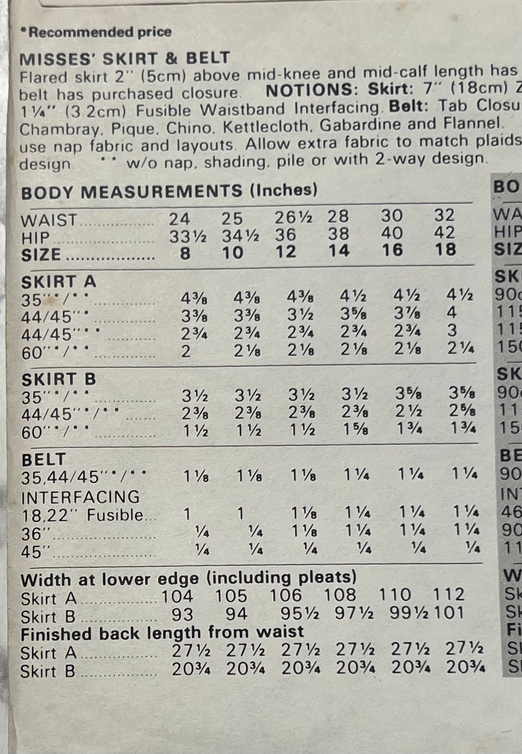 80s Fast and Easy Misses' Skirt and Belt Pattern, Flared A Line Skirt ...