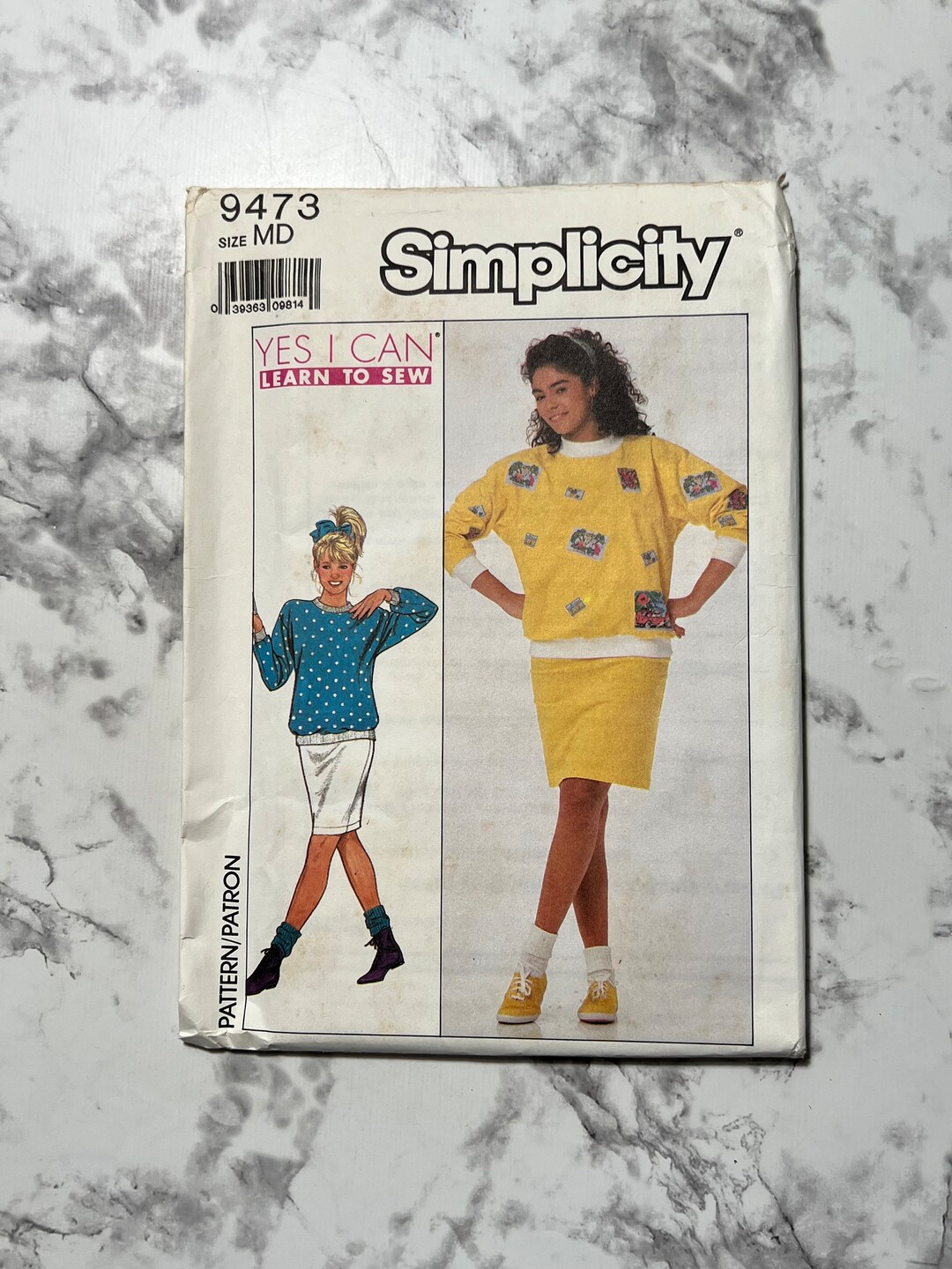 80s Yes I Can Learn to Sew, Easy Misses Knit Pull on Skirt and Pullover ...