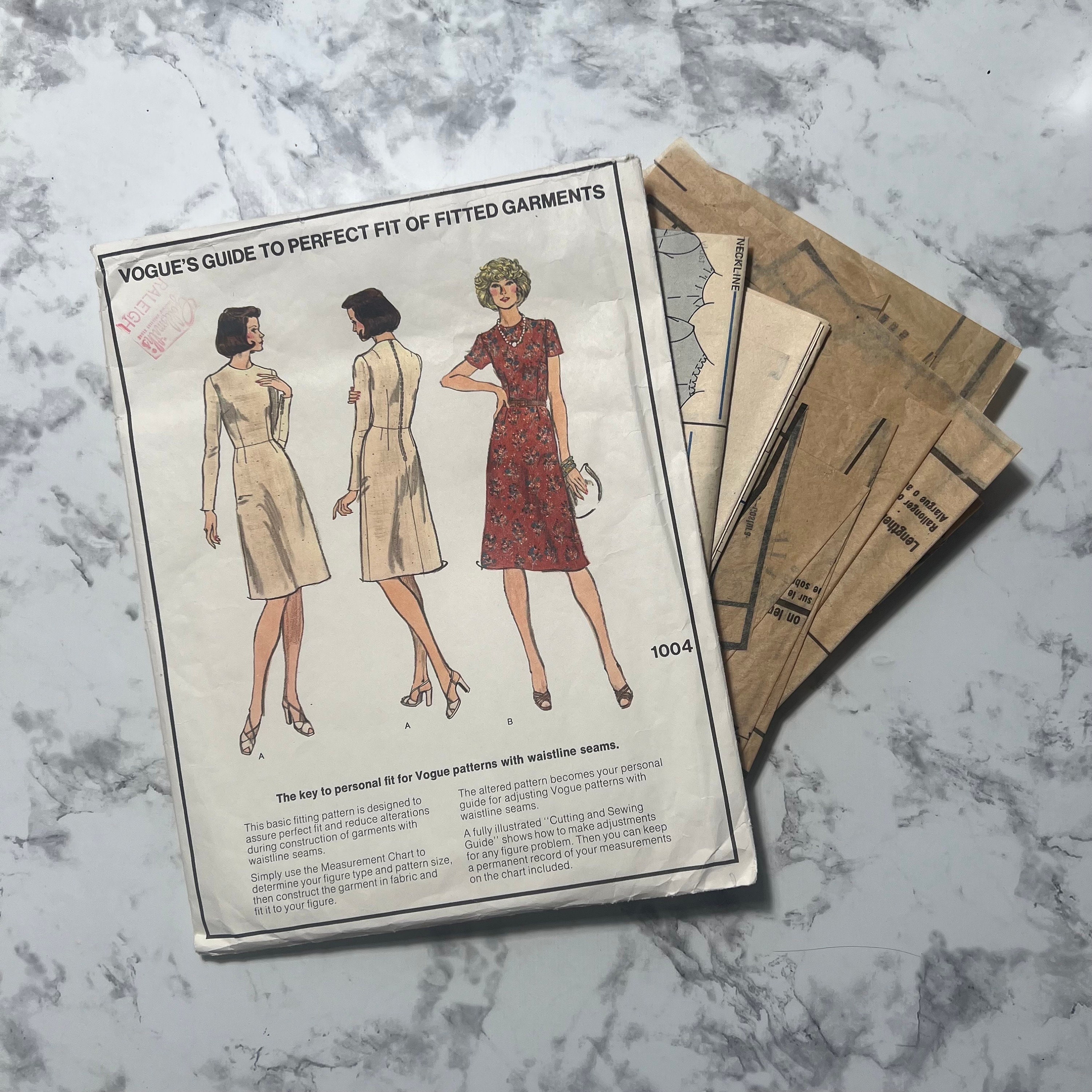 70s Vogue's Guide to Perfect Fit of Fitted Garments Pattern, Basic ...