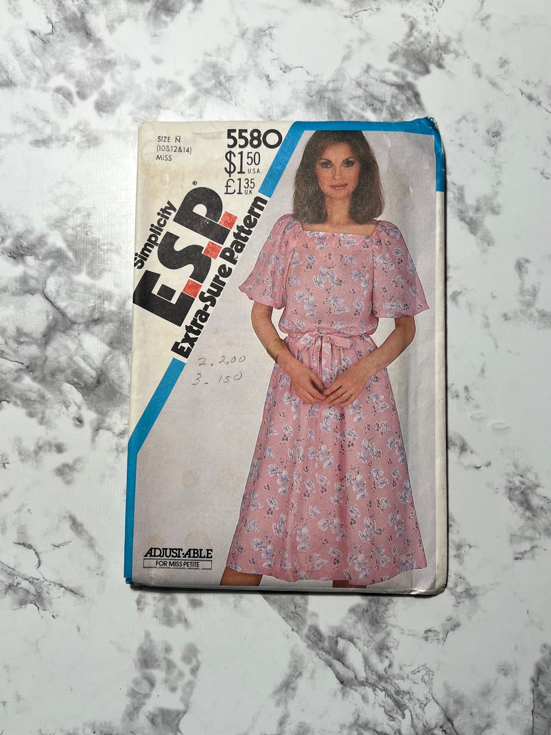 80s Extra Sure Pattern, Misses Pullover Dress Pattern, Short Sleeve ...