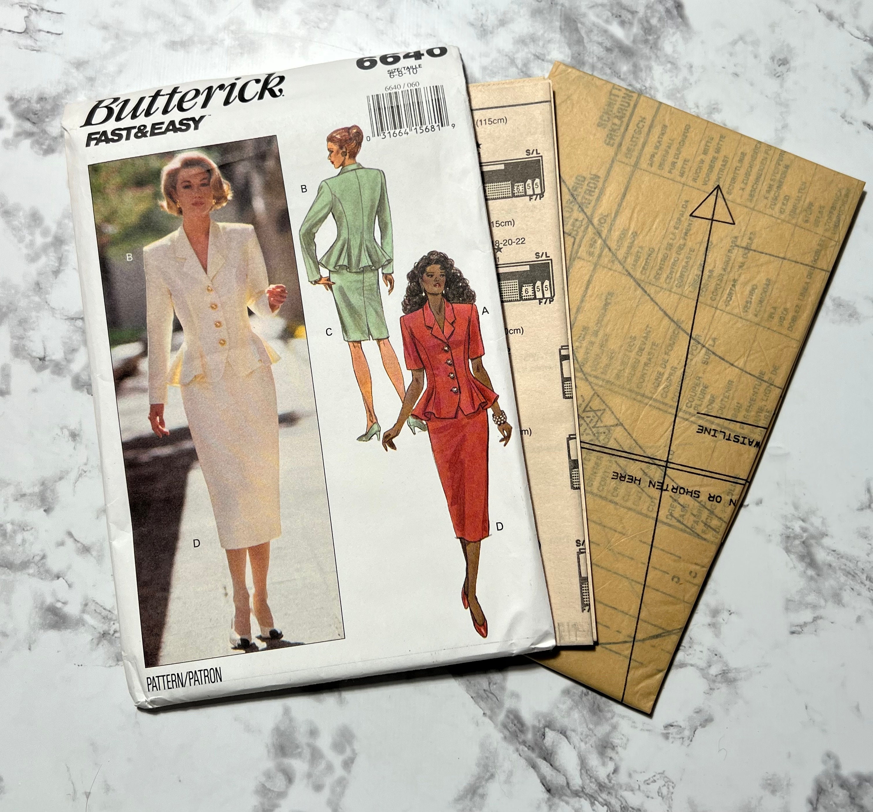 90s Fast and Easy Misses Top and Skirt Pattern, Very Easy Skirt Suit ...