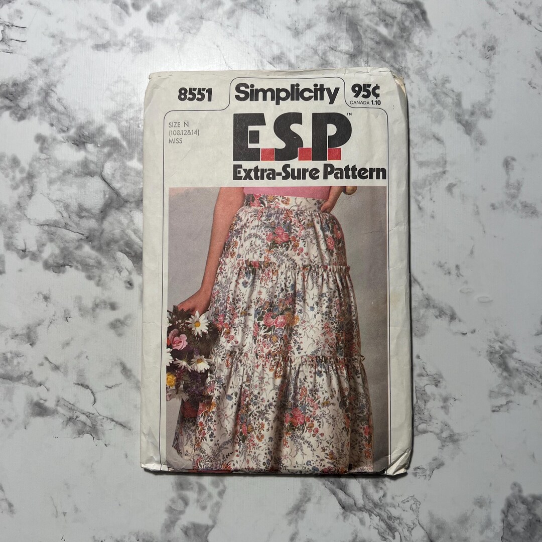 70s Extra Sure Pattern, Misses Skirt Pattern, High Waist Midi Length ...