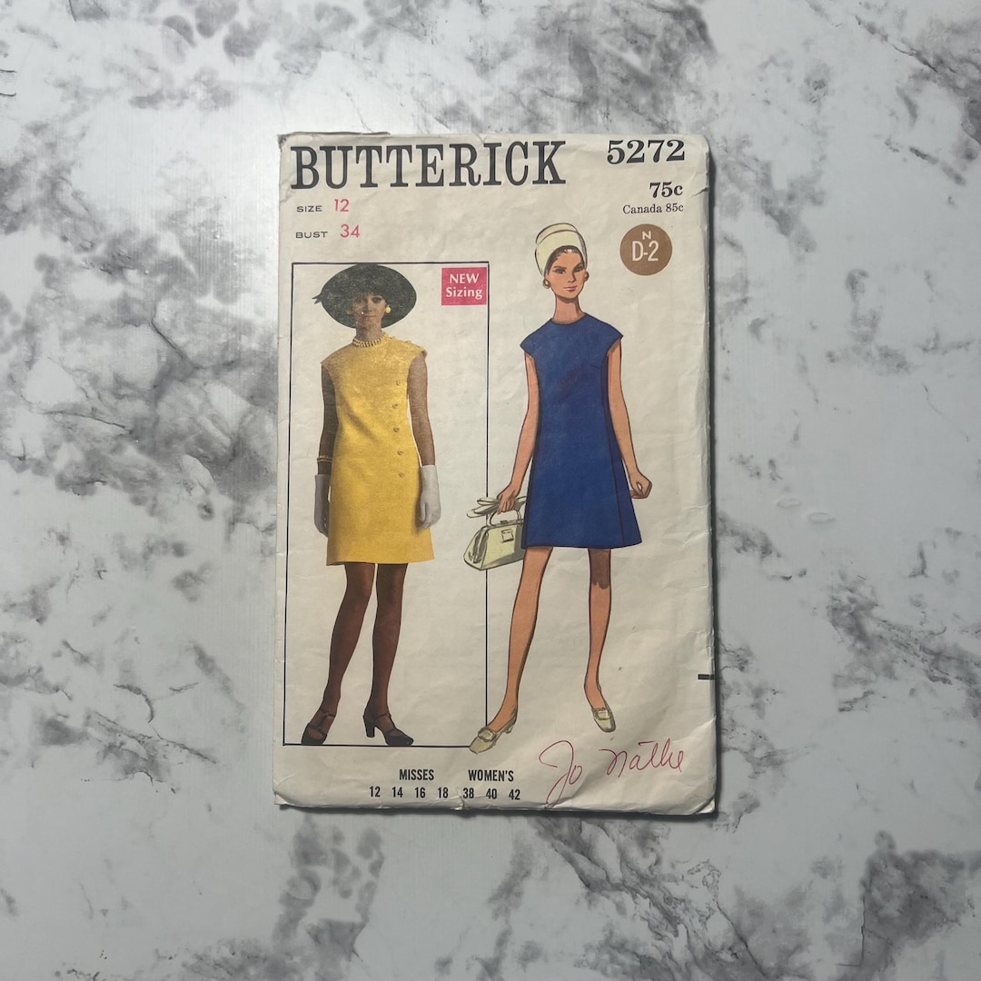 60s Easy Misses' and Women's One-piece Dress Pattern, Simple Sleeveless ...