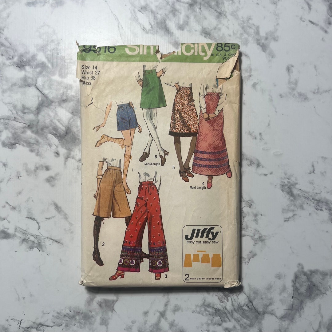 70s Simple to Sew Misses' Jiffy Set of Skirts and Pants Pattern, Wide ...