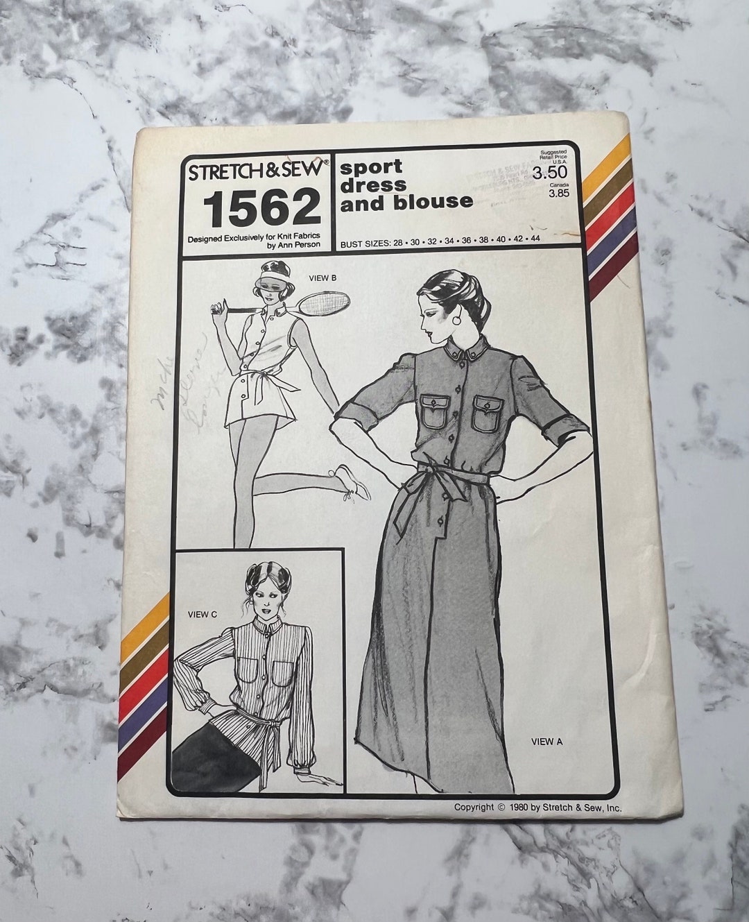 80s Sport Dress and Blouse Pattern, Collared Button Front Shirt or ...
