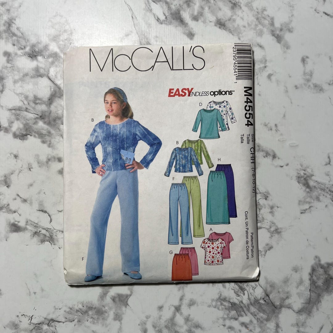 Early 2000s Easy Endless Options, Girls' Tops, Pants, and Skirt Pattern ...