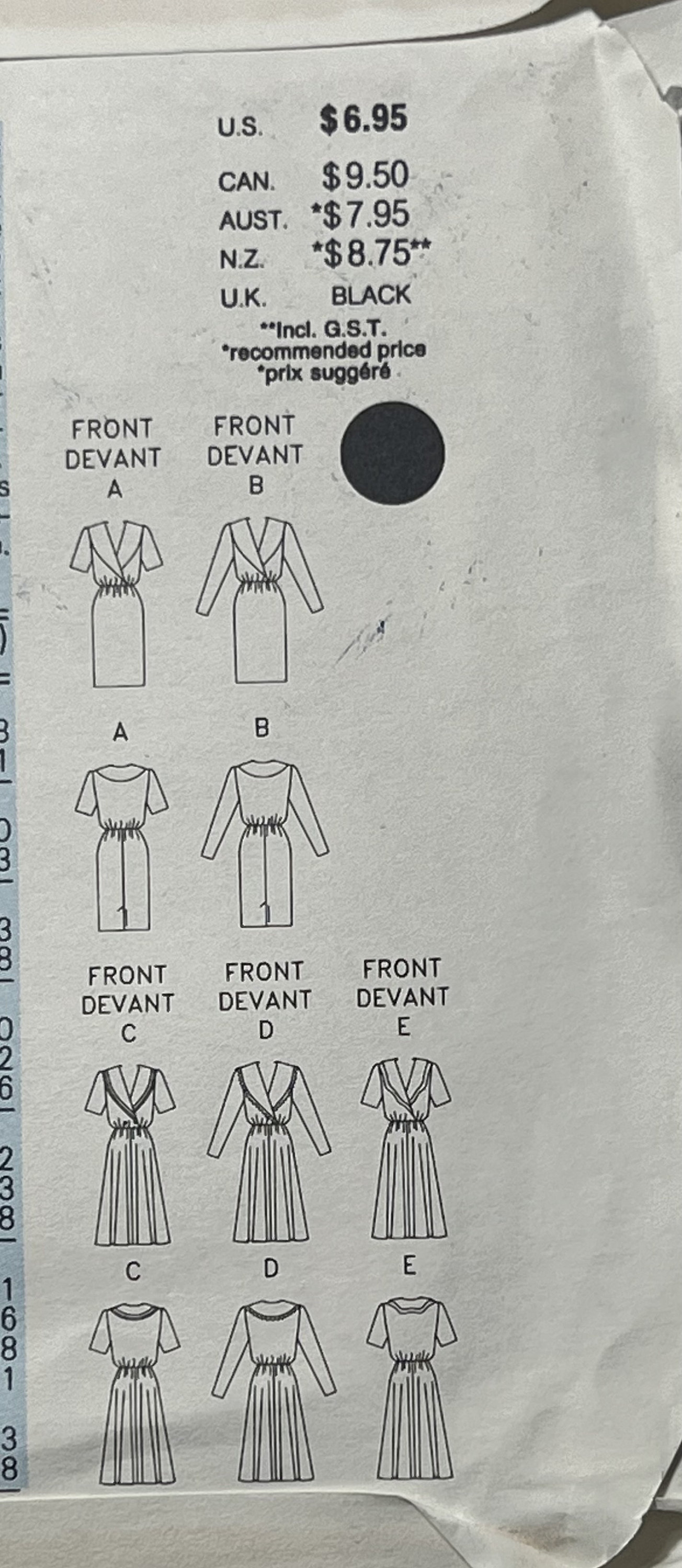 80s Very Easy Misses Dress Pattern, Easy Long Sleeve Midi Length Dress ...