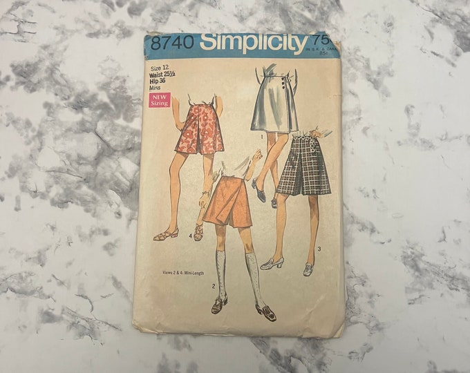 70s Misses' and Women's Pantskirt Pattern in 2 Lengths, High Waisted ...