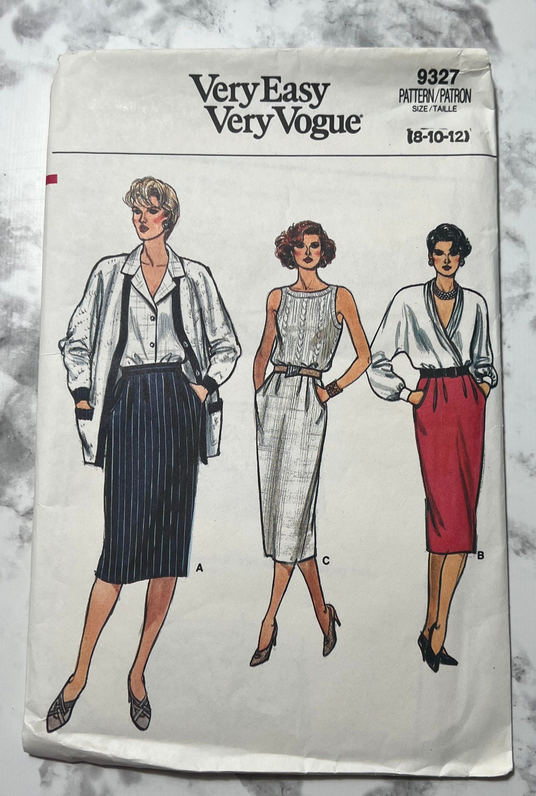 80s Very Easy Misses Skirt Pattern, Fitted Midi Length High Waisted