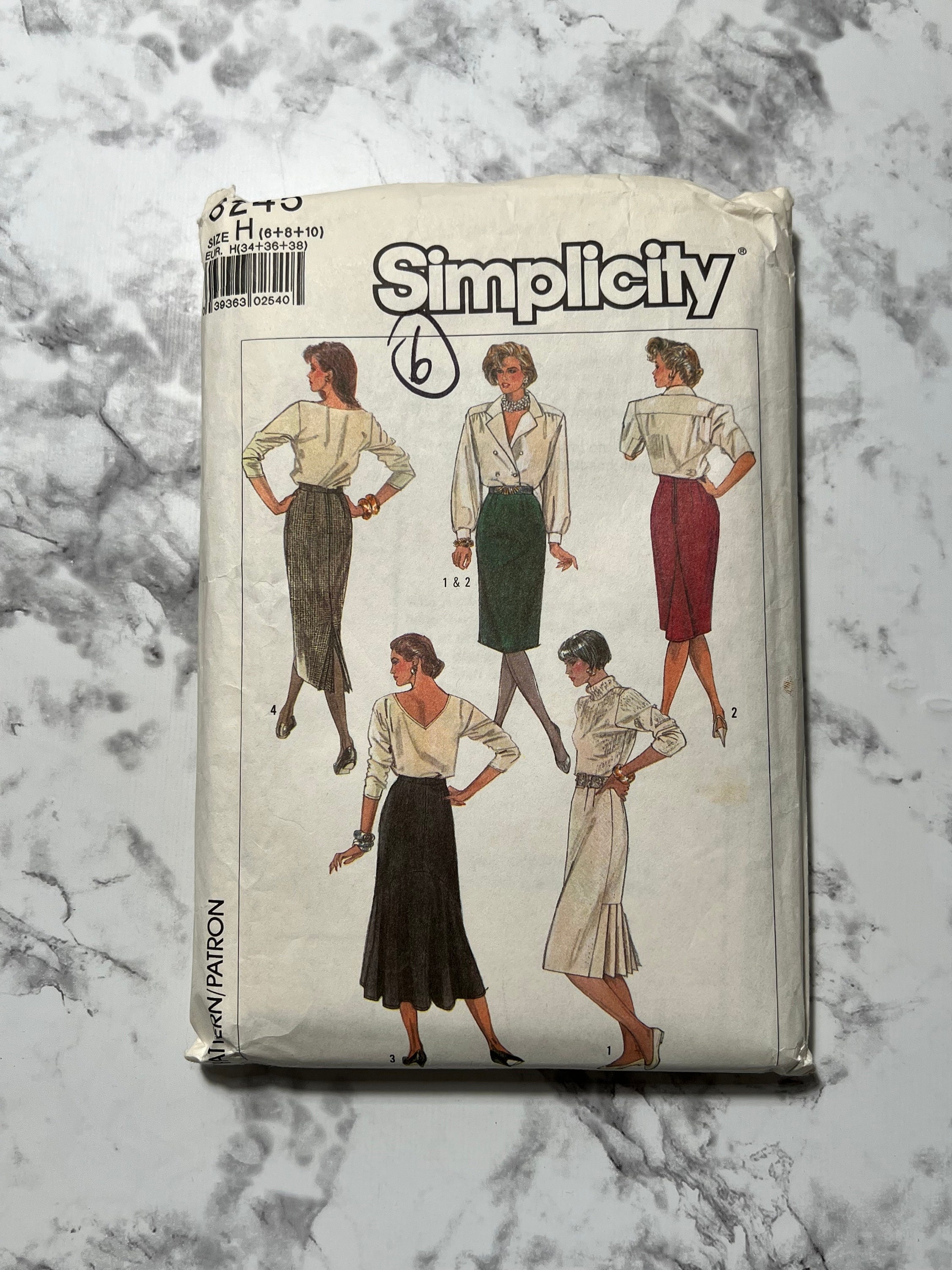 80s Misses Easy to Sew Skirts Pattern in 2 Lengths, Knee or Midi Length ...