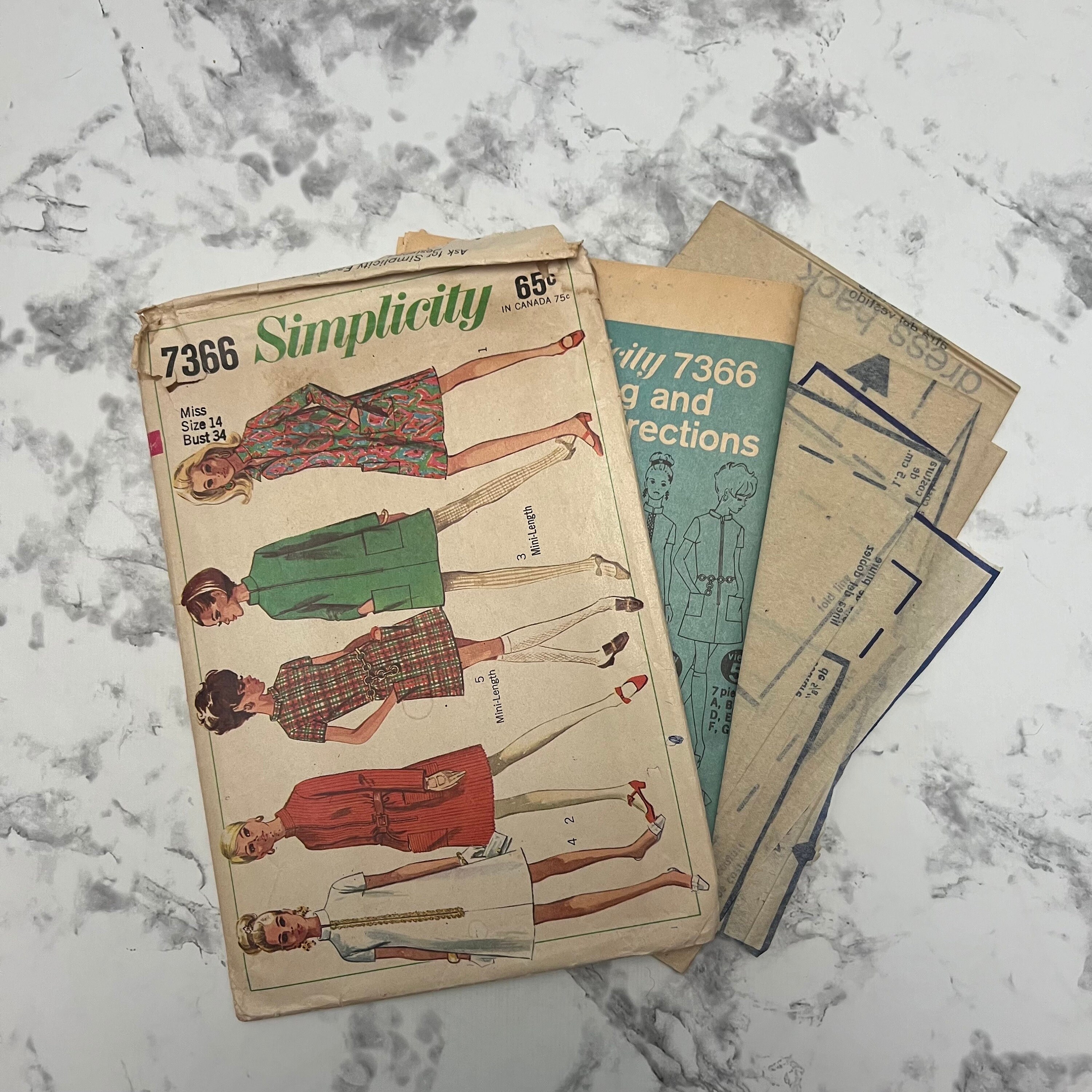 60s Misses Step in Dress Pattern in 2 Lengths, Long or Short Sleeve ...