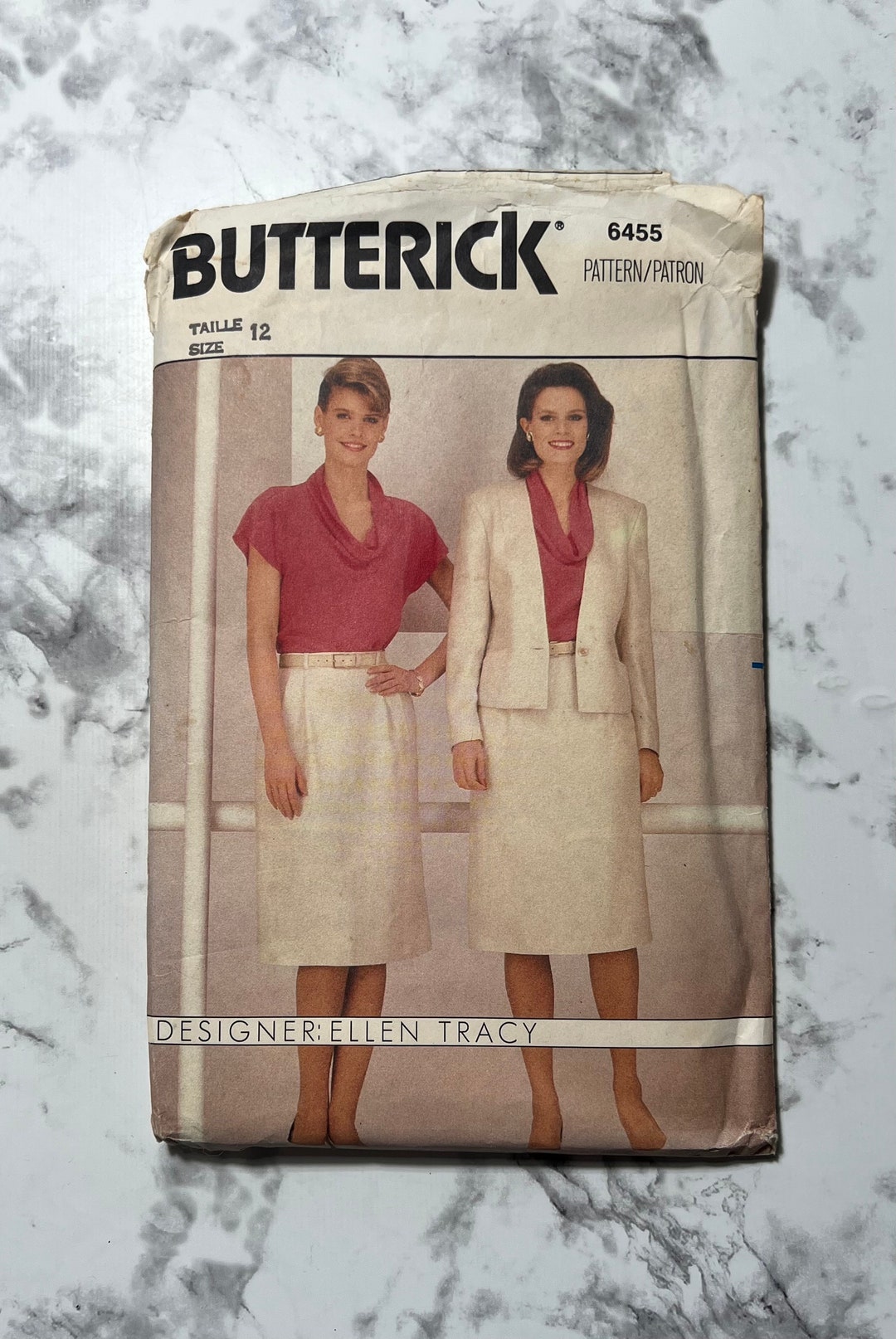 90s Ellen Tracy Misses Jacket, Skirt, and Blouse Pattern, Skirt Suit ...