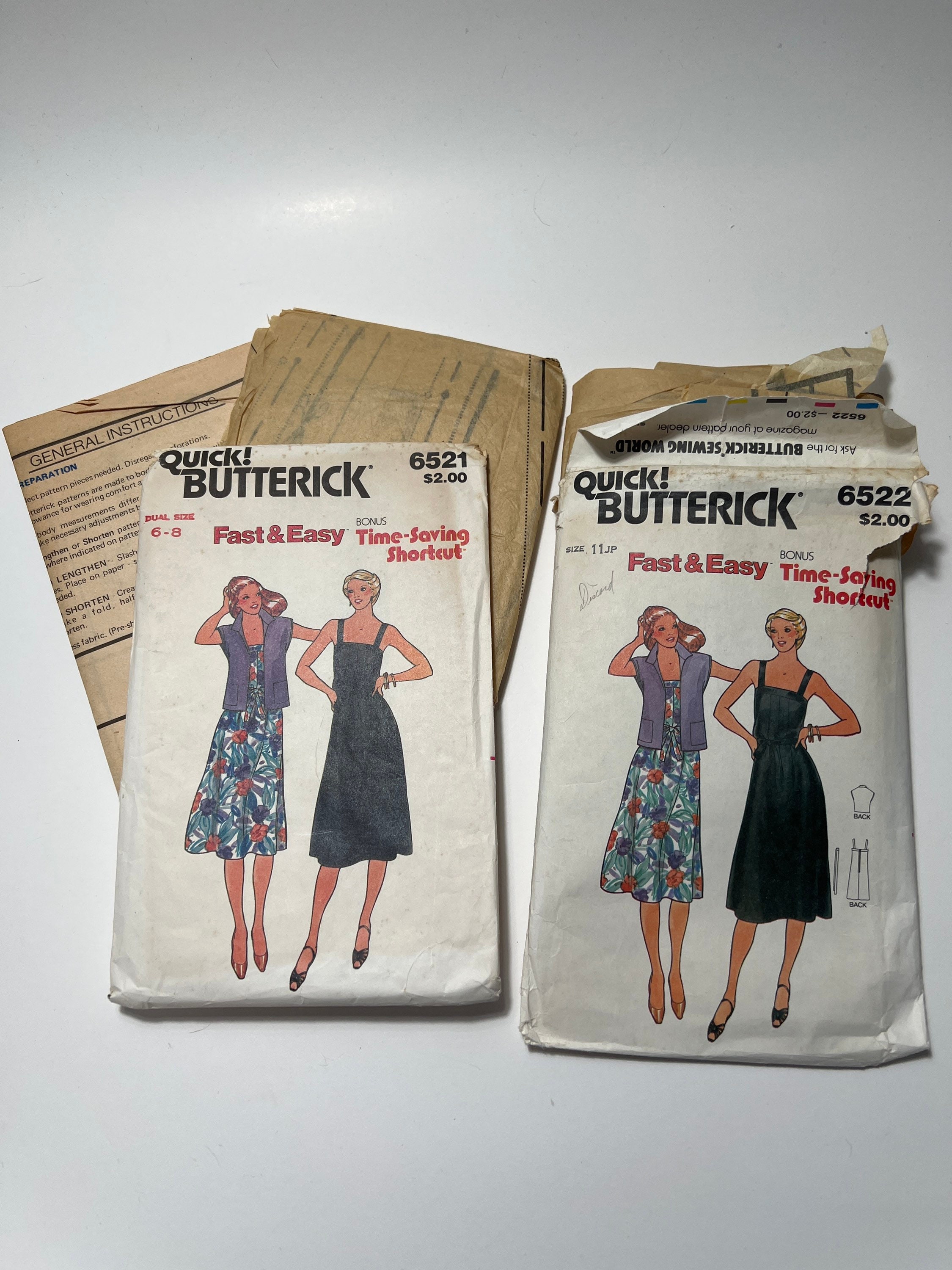 70s Easy Dress and Matching Jacket, Butterick 6521 and 6522, Simple ...