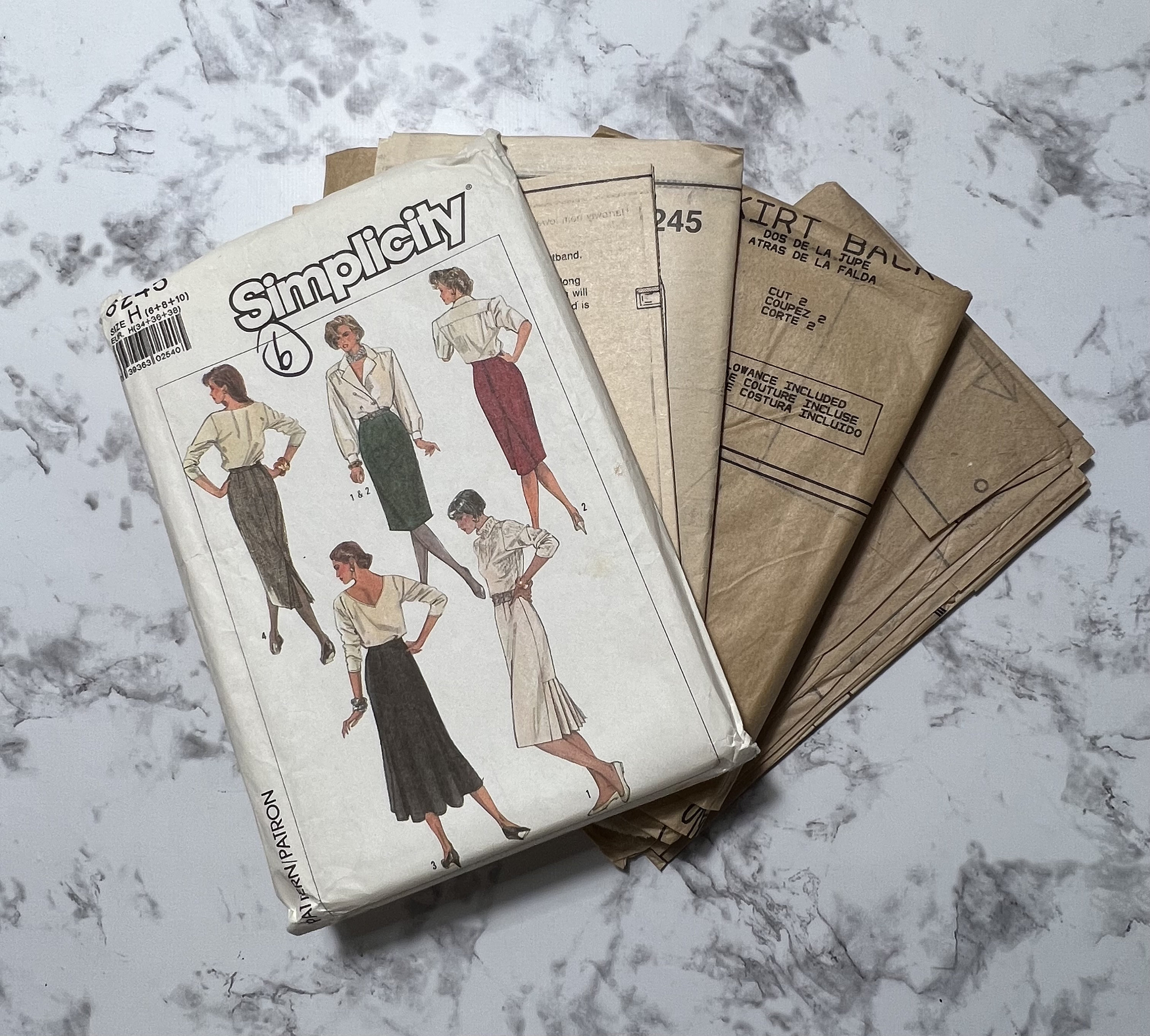 80s Misses Easy to Sew Skirts Pattern in 2 Lengths, Knee or Midi Length ...