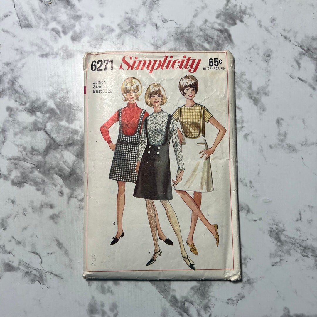 60s Teens' and Juniors' Suspender Skirt in 2 Lengths and Blouse Pattern ...