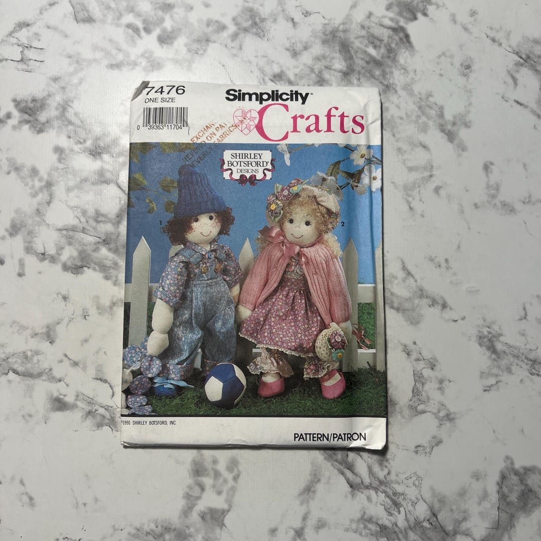 90s Shirley Botsford Designs Sock Doll Pattern With Wardrobe, Soft ...