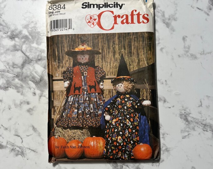 90s 49" (125 Cm) Witch and 45" (115 Cm) Scarecrow With Clothes Pattern ...