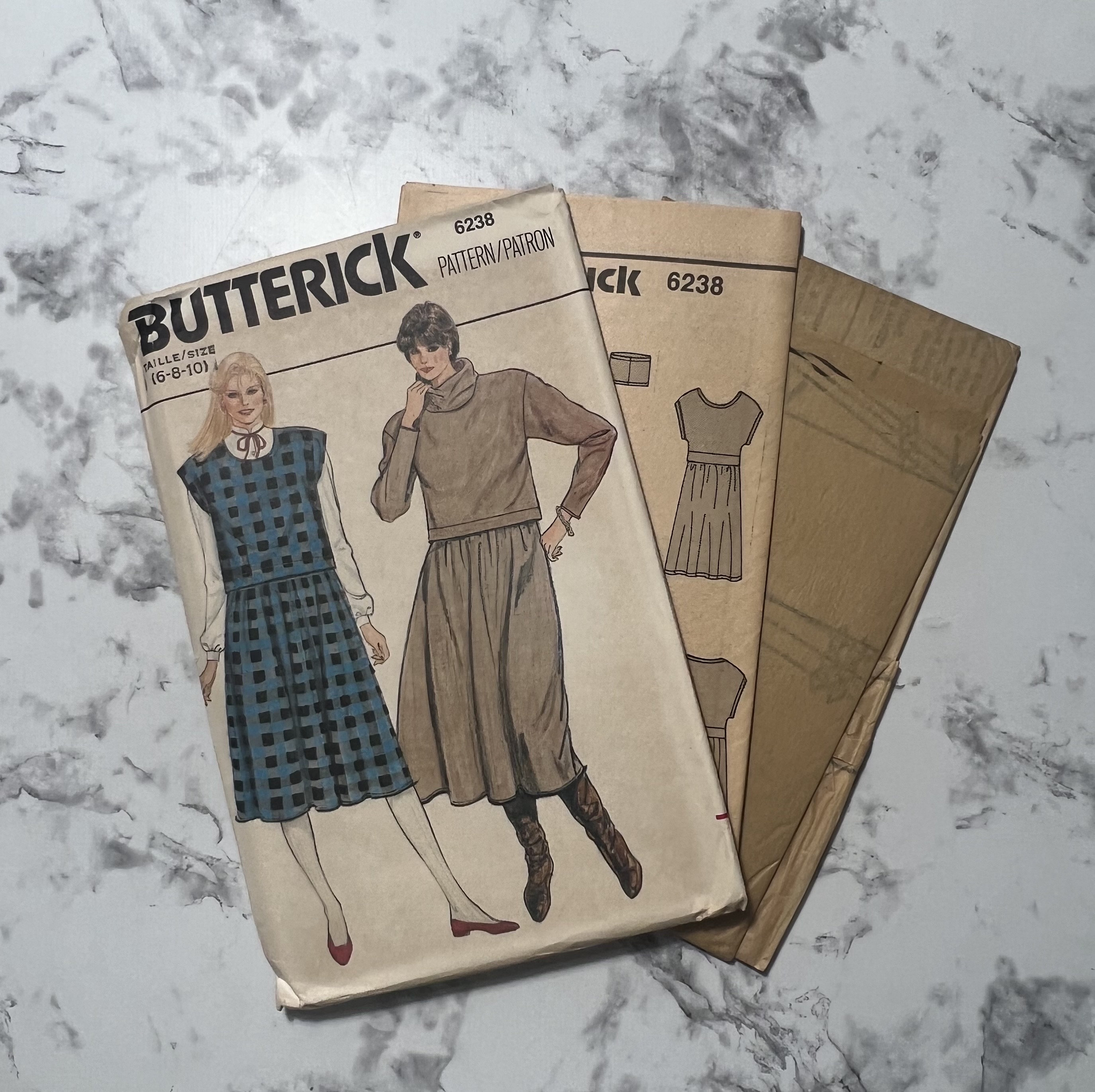 80s Misses' Dress and Jumper Pattern, Midi Length Long Sleeve Dress or ...