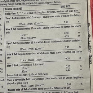 80s Misses' Set of Belts Pattern, Tie Waist Belt Pattern, Chunky Belt ...