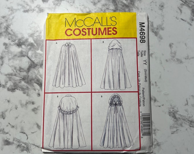 Early 2000s Misses' Capes Costumes Pattern, Floor Length Cape Pattern ...