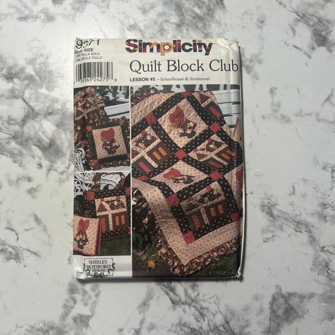 Early 2000s Quilt Block Club Lesson #5, Schoolhouse and Sunbonnet Quilt ...