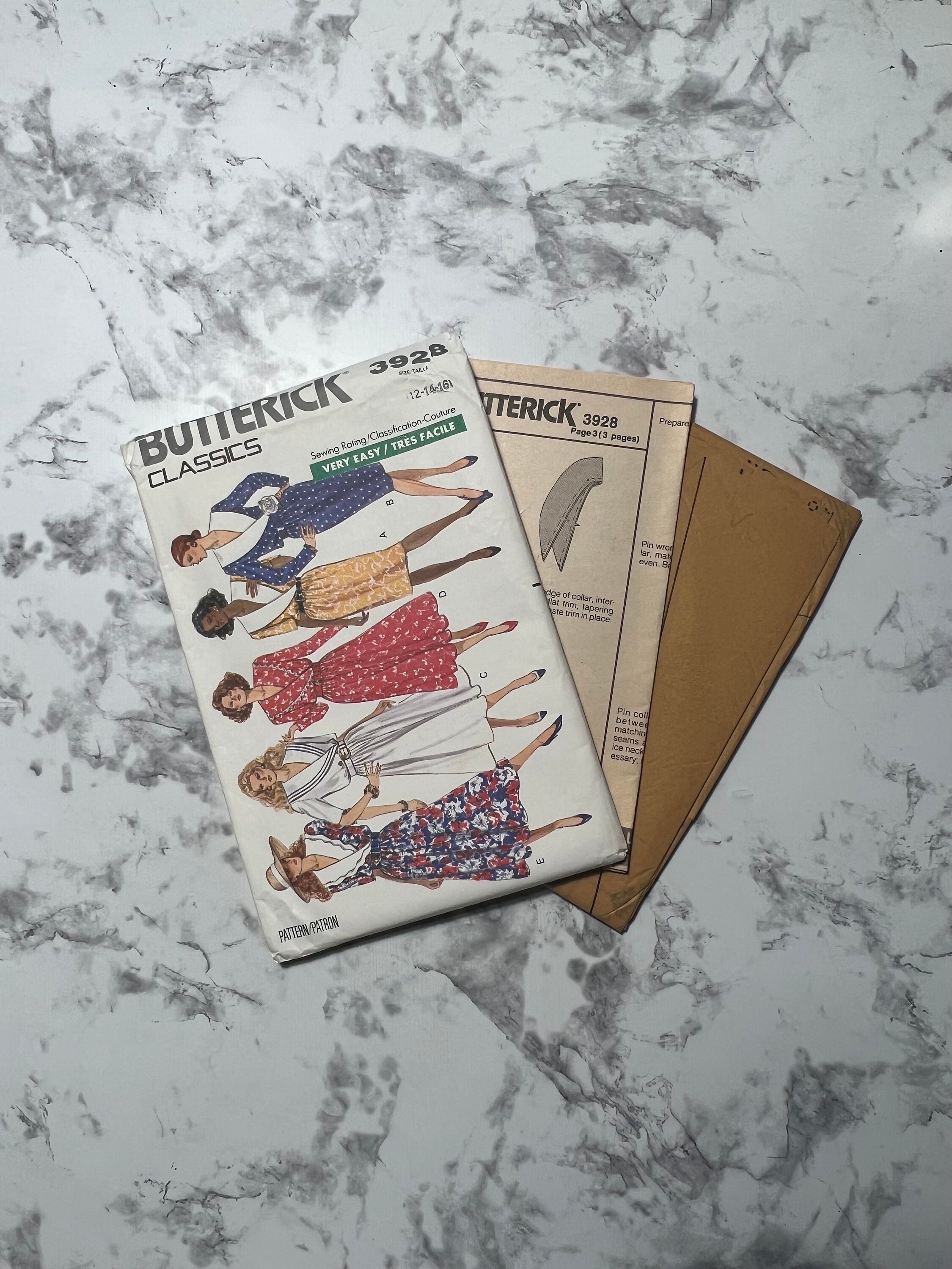 80s Very Easy Misses Dress Pattern, Easy Long Sleeve Midi Length Dress ...