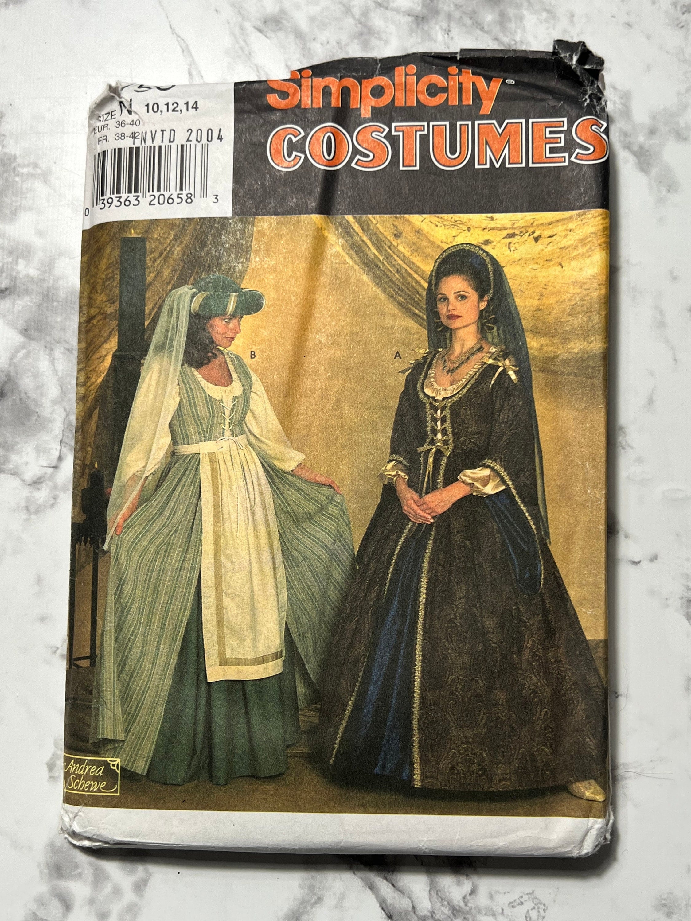 90s Misses Costumes Pattern, Medieval Gown Pattern, Historic Multi ...