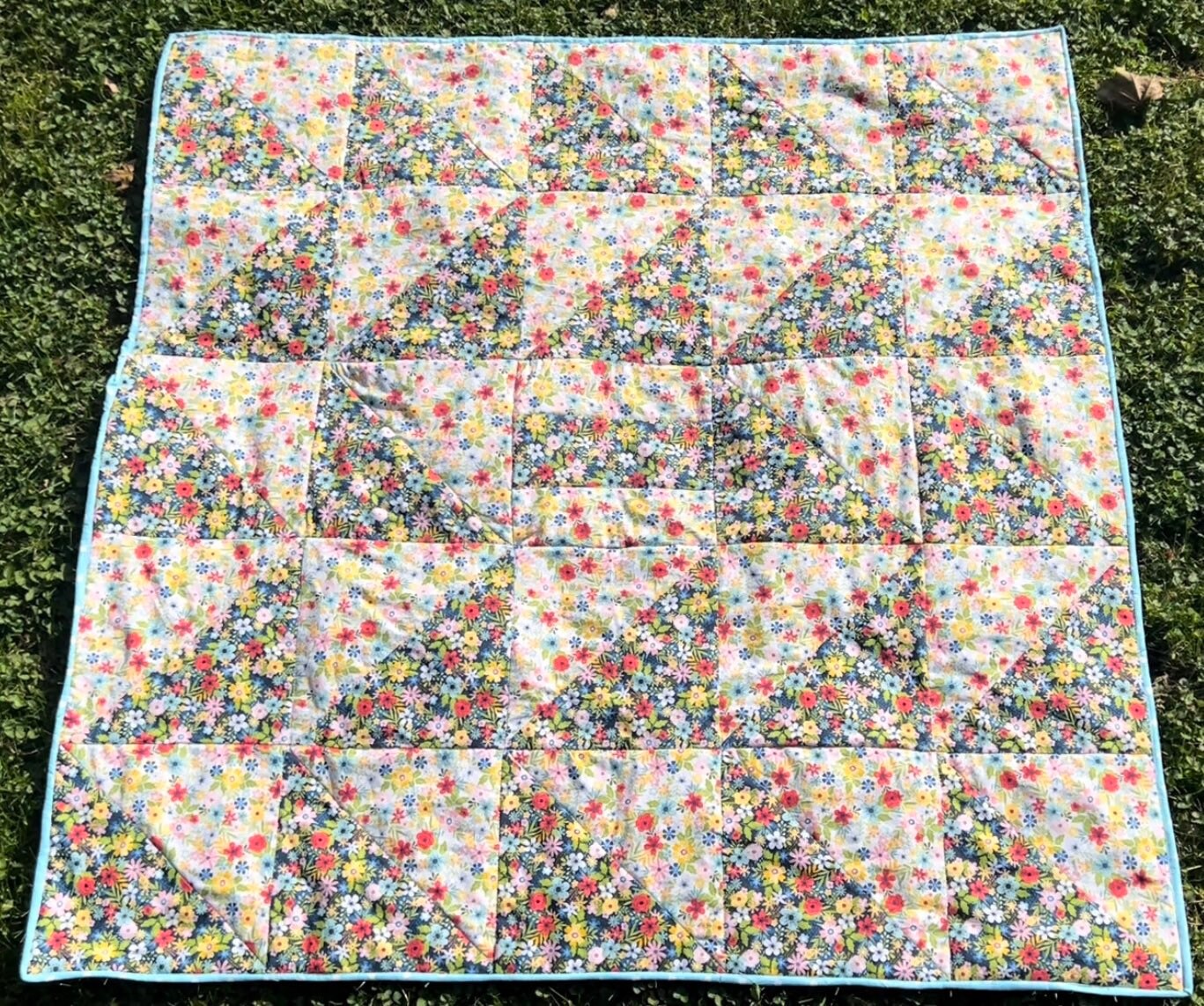 Easy Printable Two Yard Quilt Pattern, Large Baby Quilt Pattern, Small ...