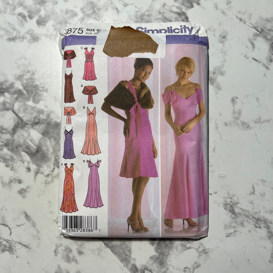 Early 2000s Misses' Dress in 2 Lengths and Capelet Pattern, Sleeveless ...